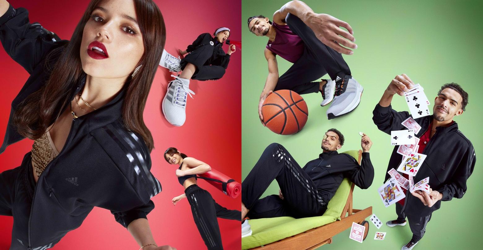 adidas再掀經典條紋運動套裝熱潮 攜手全球人氣偶像 星期三Jenna Ortega、NBA球星Trae Young 揪Z世代「自在 做你」｜PopDaily 波波黛莉